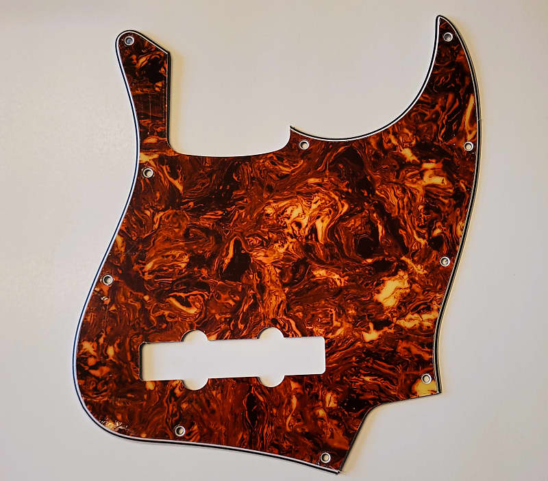 Jazz Bass Pickguard, Red Tortoise 3ply by Budreau Guitars | Reverb