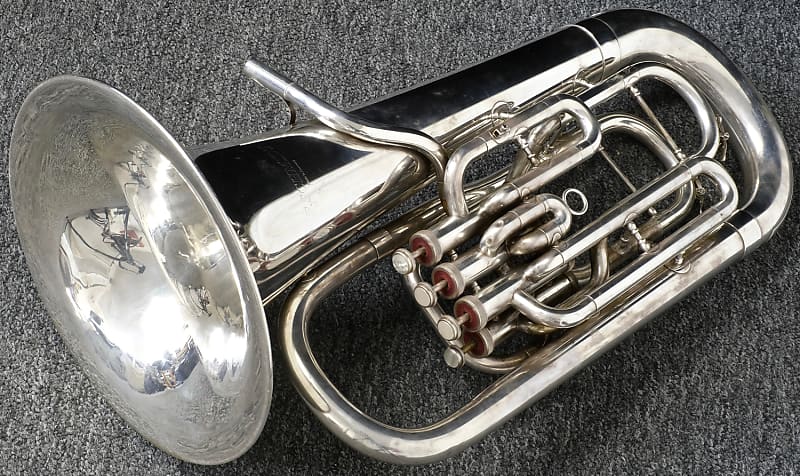 F. Schmidt Silver Plated 4-Valve Euphonium made in Germany | Reverb