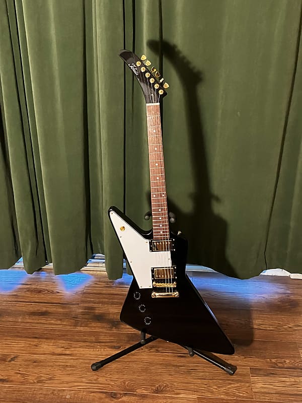 Left Handed Tokai Explorer EX-78 - Black | Reverb