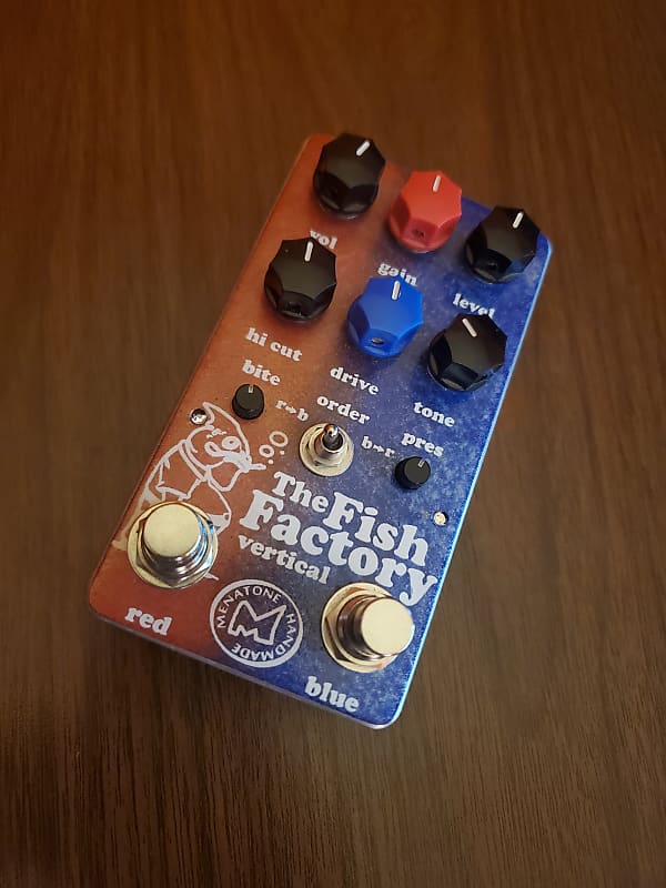 Menatone Fish Factory Vertical Handmade Dual Overdrive Red | Reverb
