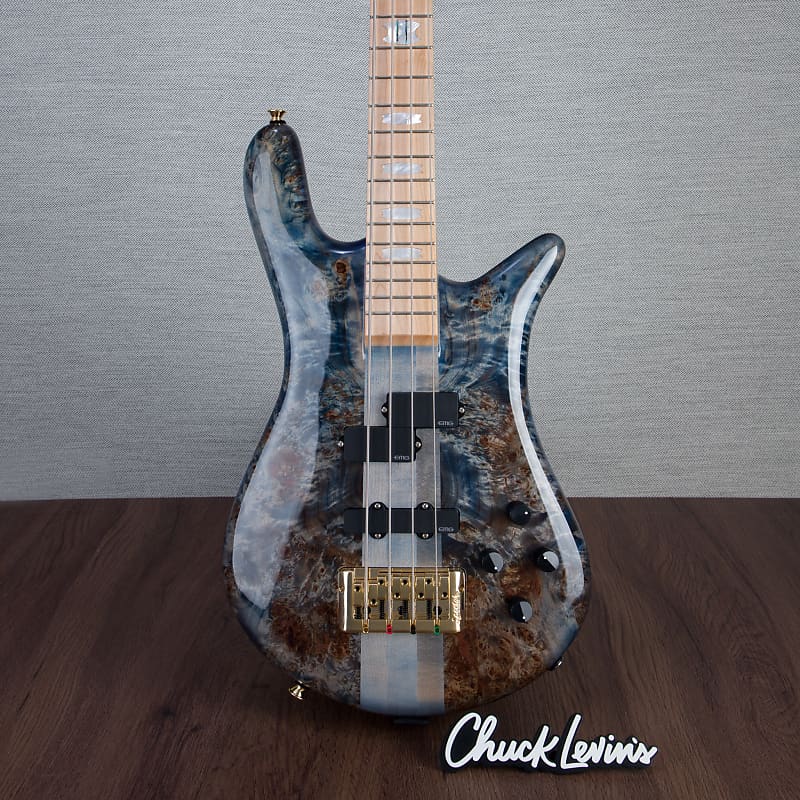 Spector Euro 4 LT Bass Guitar - Exotic Poplar Burl Blue Fade | Reverb