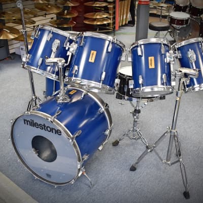 Rare Milestone drums 1984 Dark blue 8 pieces drum set awesome | Reverb
