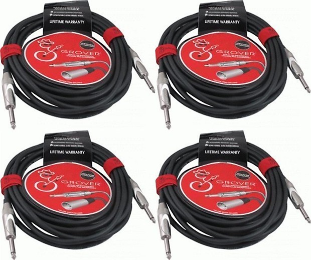Lot of 4, Grover GP630 Speaker Cables, 30', Nickel 1/4" | Reverb