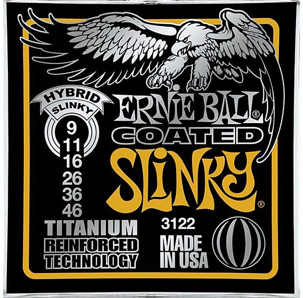 Ernie Ball 3122 Coated Titanium Hybrid Slinky Electric Guitar | Reverb