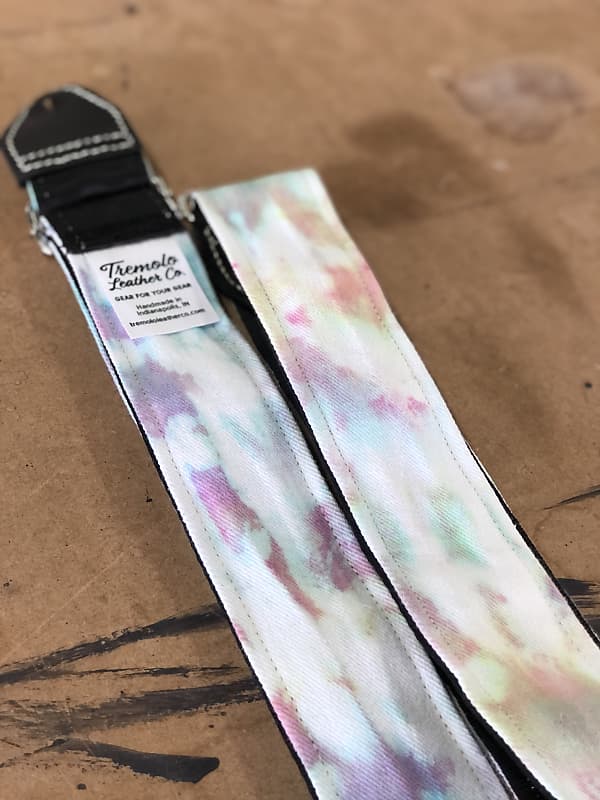 Tremolo Leather Co. White Blue Tie Dye Strap | Reverb