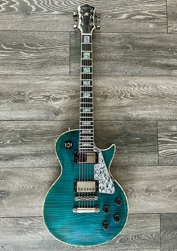 Raven West Guitar RWG Les Paul Custom 2013 - Sea Blue maple | Reverb