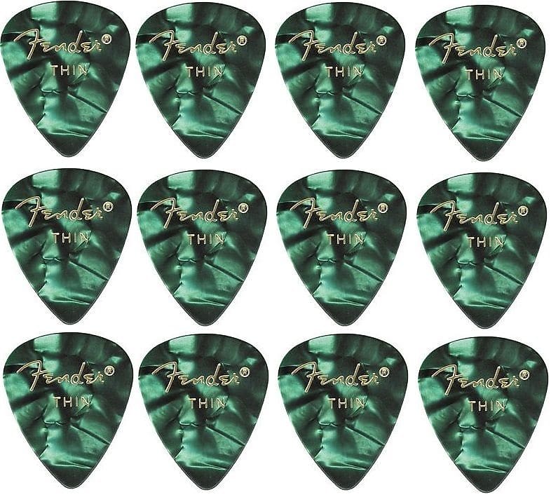 Fender Pickpack Green Moto Picks 12pk - Thin | Reverb