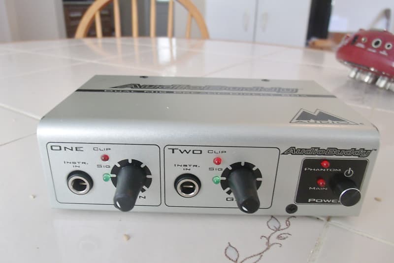 M-Audio Audio Buddy Mic pre-amp direct box Silver | Reverb