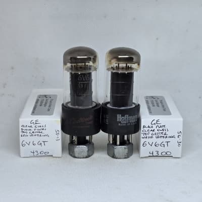 GE 6V6GT Clear Glass Black Plate Well Matched (3.9%) Pair NOS | Reverb