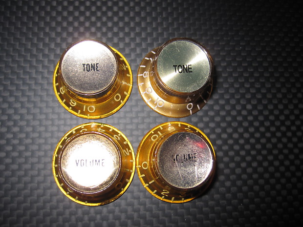 vintage Gibson gold bonnet reflector knobs 1964 1965 1966 | Reverb