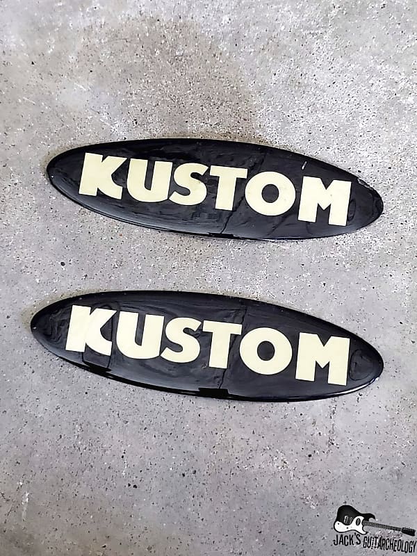 Kustom Amplifier Name Plates (1990s, Black) | Reverb Australia
