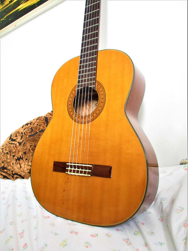 Sakura C-115 1970s solid spruce vintage classical guitar | Reverb