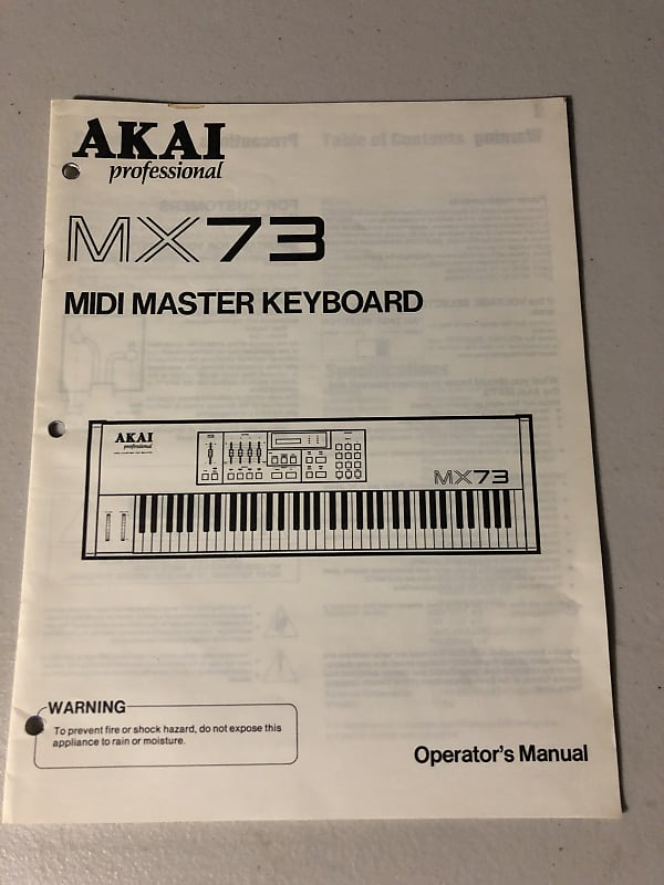 Akai MX73 MIDI Master Keyboard Operator’s Manual | Reverb UK
