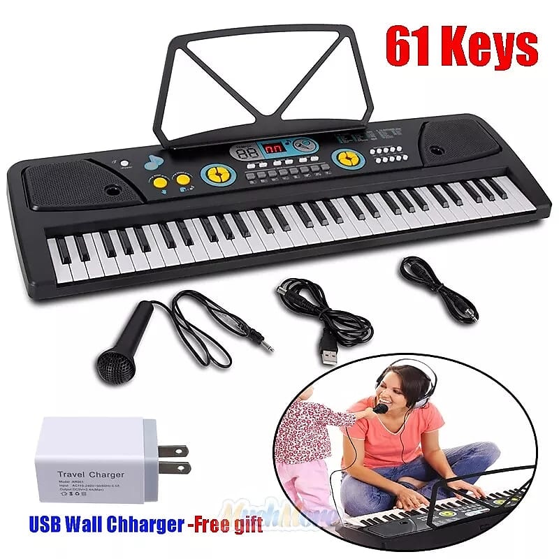 Full Size 61 Key Music Digital Electronic Piano Keyboard With | Reverb