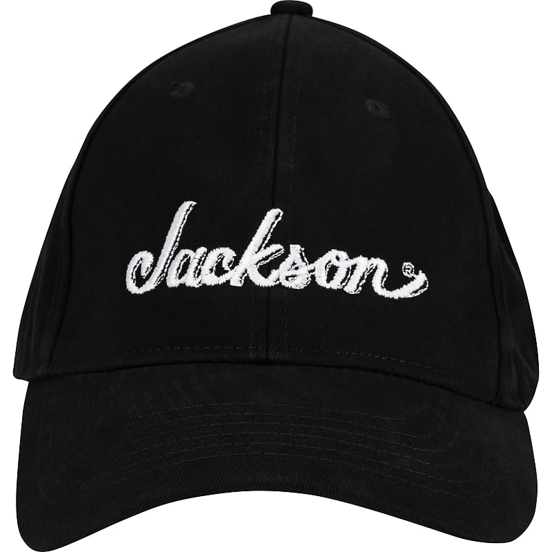 Jackson Logo Flexfit Baseball Cap, Black, Medium/Large | Reverb