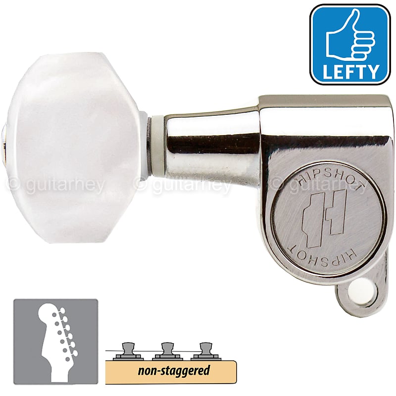 Hipshot Mini Tuners Set 6-In-Line Non-Staggered PEARL Hex | Reverb UK