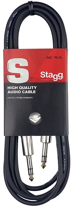 Stagg S Series Balanced Jack to Jack Audio Cable (Stereo) 1m | Reverb