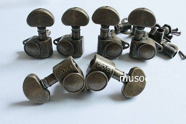 Grover 3R+3L Aged Guitar Tuning Pegs Machine Heads Pegs | Reverb
