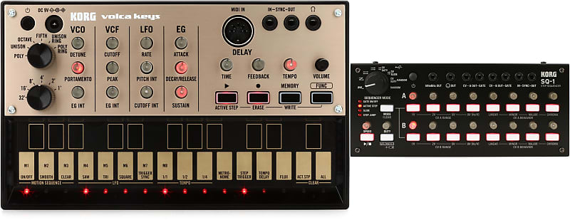 Korg Volca Keys Analog Loop Synthesizer Bundle with Korg SQ-1 | Reverb