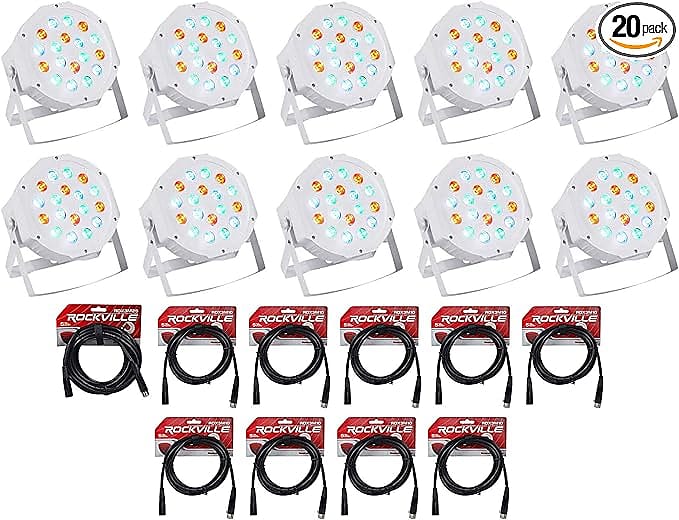 (10) Rockpar50 Led Rgb Par Can Dj/Club/Stage Light Bundle | Reverb