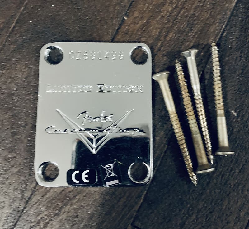 Fender Custom Shop Neck Plate with Screws - Chrome | Reverb