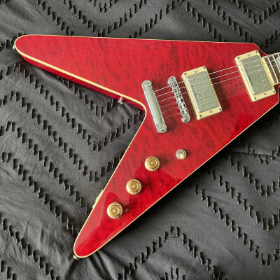 Samick Greg Bennett Design GT-2/TR Red Quilt Top Flying V | Reverb
