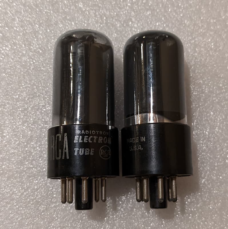 6V6GT RCA Matched Pair Tubes NOS Test Gray & Silver Glass | Reverb