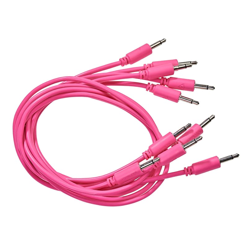 Black Market 3.5mm Patch Cable 5-Pack - 3" Hot Pink | Reverb