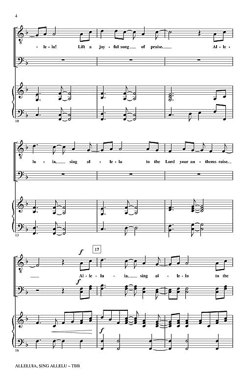 Alleluia Sing Allelu Festival Choral Tbb Barry Talley | Reverb