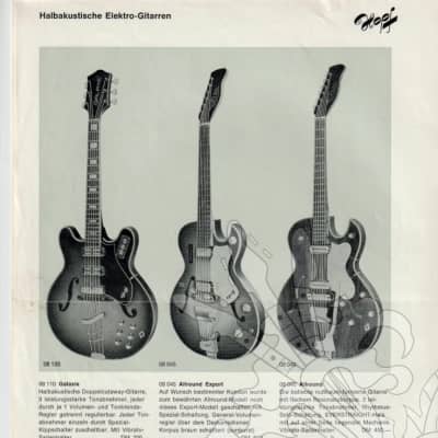 German Hopf Electric guitar and bass product brochure 1960s | Reverb