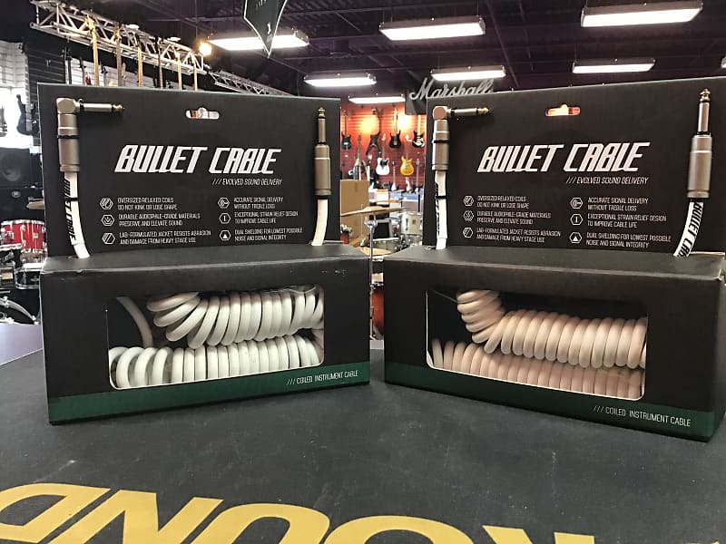 Bullet Cable BC-30CCW 30 Foot Coil Cable Pair! White | Reverb