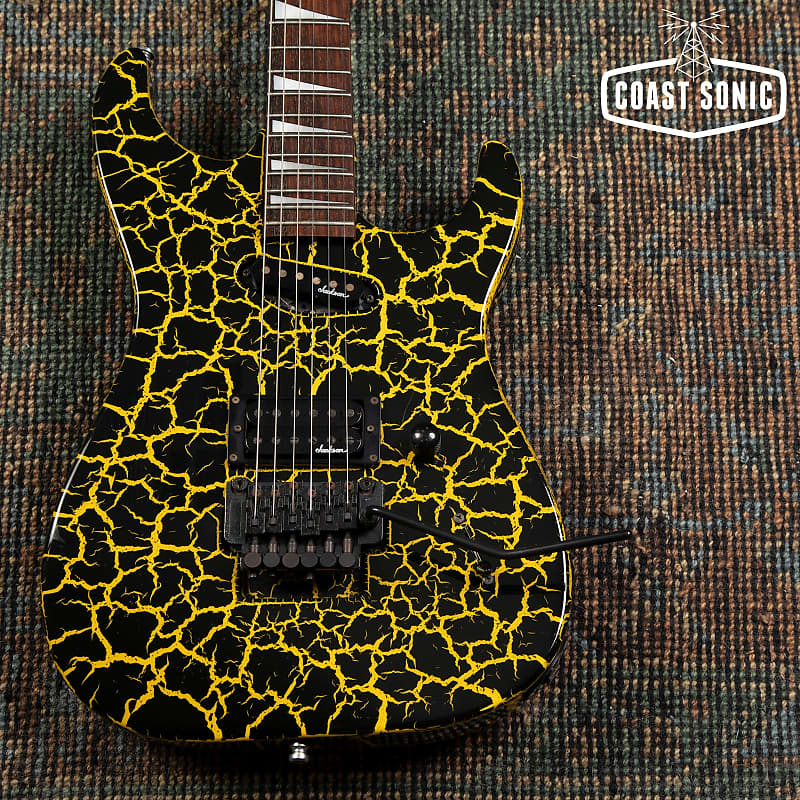 1990 Charvel By Jackson DK-54 Yellow Crackle Dinky Made in | Reverb