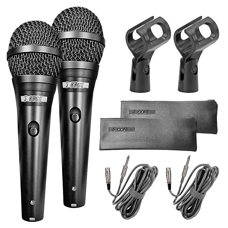 5 Core Mic Karaoke Dynamic Handheld XLR Microphone Pair for | Reverb