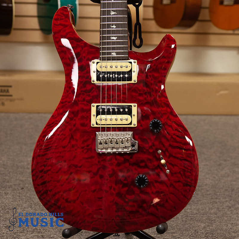 PRS SE Custom 24 Ruby Red Quilt w/ Gig Bag | Reverb