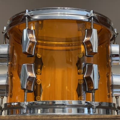 Fibes Crystalite Amber Acrylic Drum Set 22/10/12/15 Austin | Reverb