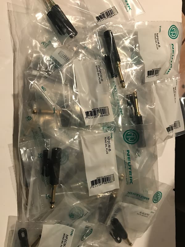 25x Neutrik NEW sealed NP2MC-B black B Gauge mono TS jacks | Reverb