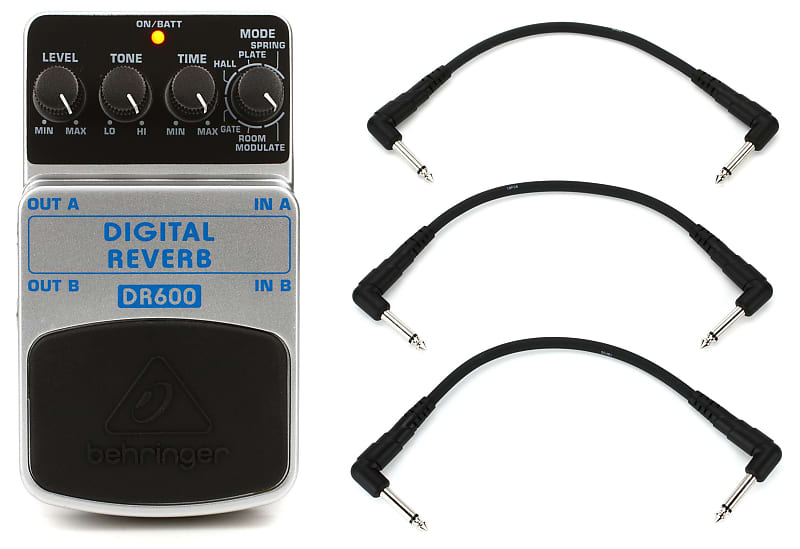 Behringer DR600 Digital Reverb Pedal Bundle with D'Addario | Reverb