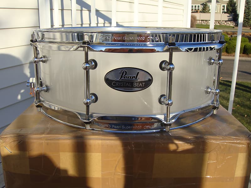 Pearl Crystal Beat 14" x 5" standard snare drum frosted | Reverb