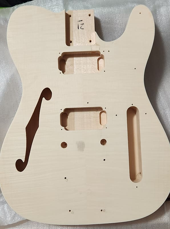 Slimline Tele Style Semi Hollow Body DIY Kit w/Maple FB | Reverb