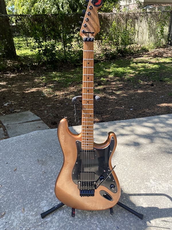 Custom built super strat Dixie steel 2019 Hammered gold | Reverb