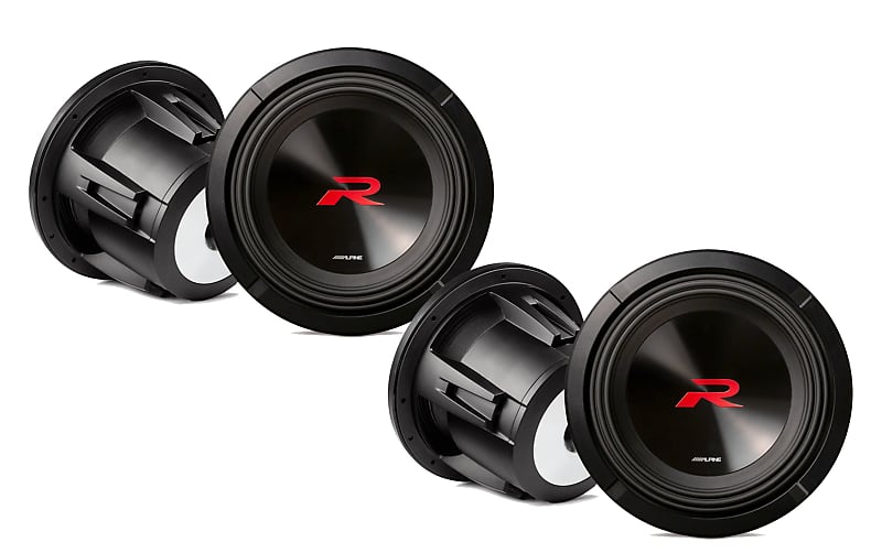 2 Alpine R2-W10D4 10" Type-R 4500w Dual 4-Ohm Car Audio | Reverb