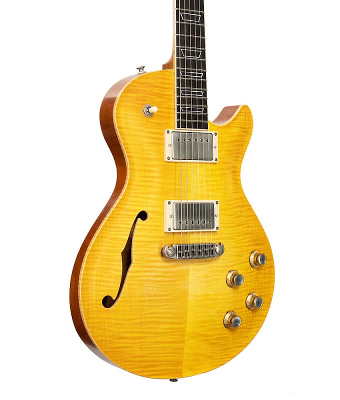 Patrick James Eggle Macon Single Cut Semi-Hollow - Lemon | Reverb