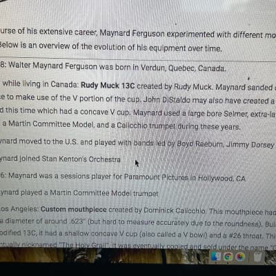 Maynard Ferguson/Rudy Muck 13C Maynard Model Rudy Muck | Reverb