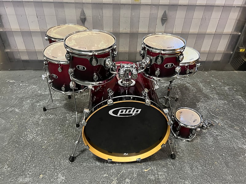 PDP X7 Series 7-Piece Drum Set w/ Hardware, Pink to Black | Reverb