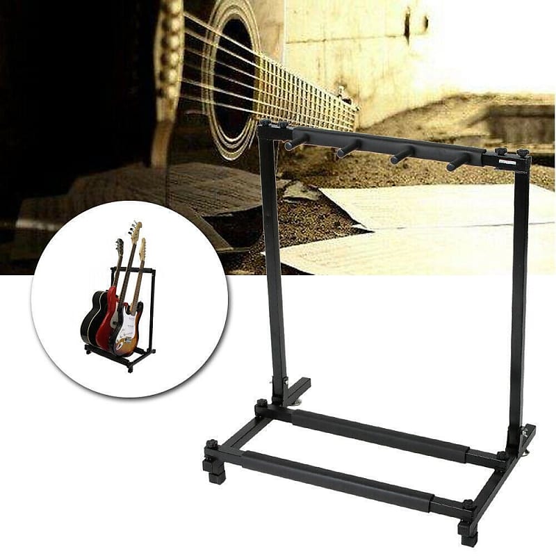 Adjustable Height Iron 3 Folding Multiple Guitar Holder Rack | Reverb