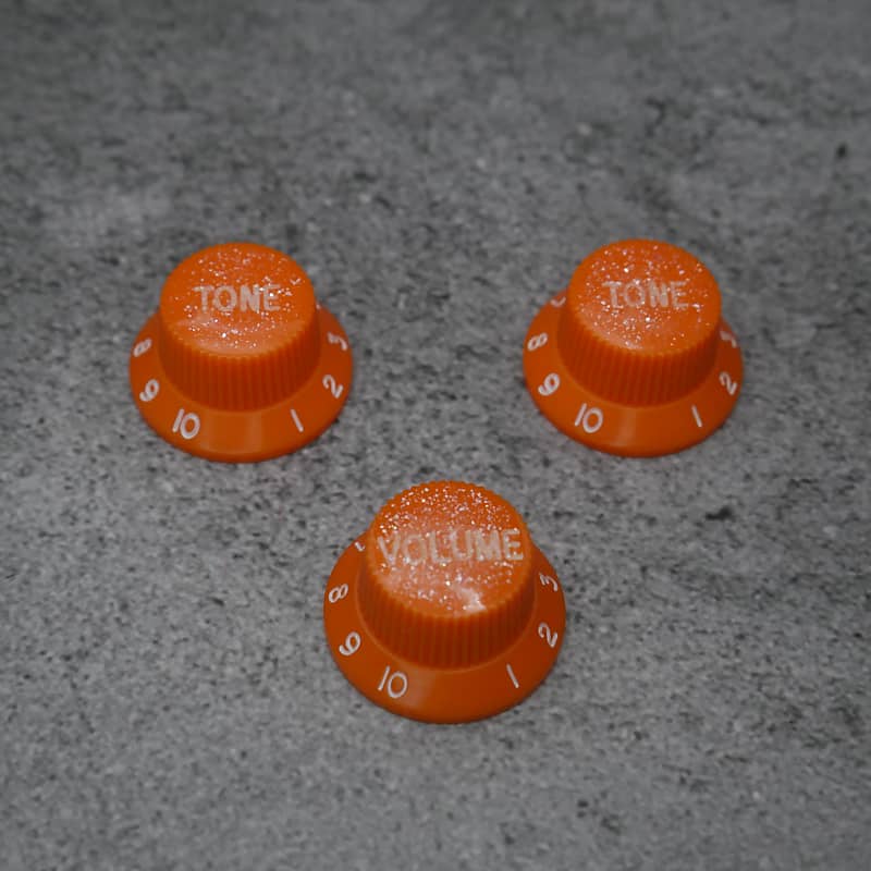 #416 Orange Glitter Top Strat Stratocaster Fender Knobs Knob | Reverb