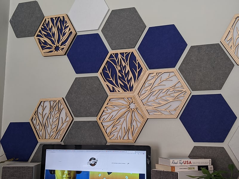 Acoust-Hex - Wood Hexagon Sound Diffuser Acoustic Wall Panel | Reverb