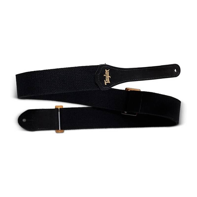 Taylor GS Mini Guitar Strap - Black with Amber Buckle | Reverb
