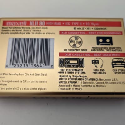 Sealed MAXELL XL II 90 High Bias Black Magnetite Cassette | Reverb