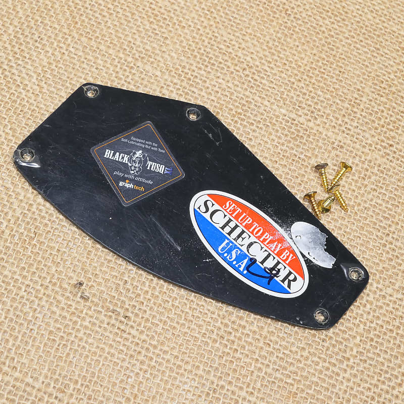 Control Cavity Cover Plate Black + Screws, 2011 Schecter C-1 | Reverb